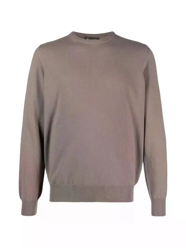 Colombo Ribbed-trim Crew-neck Sweater - Neutrals