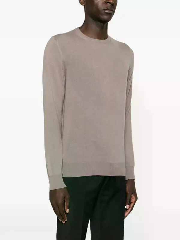 Colombo Ribbed-trim Crew-neck Sweater