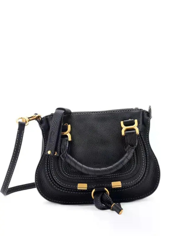 Chloé Marcie Satchel Leather Baby Crossbody Bag - Black