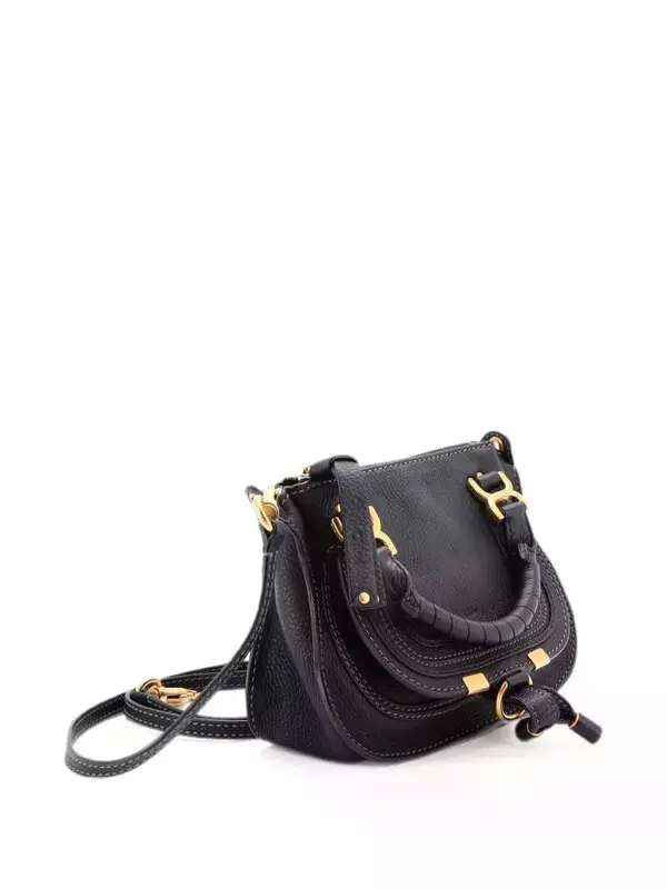 Chloé Marcie Satchel Leather Baby Crossbody Bag - Black