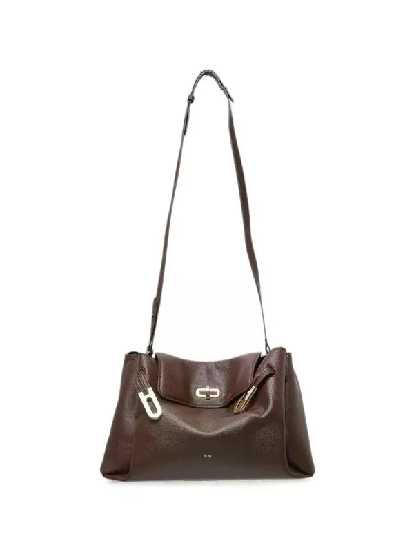 Jw Pei Medium Rhea Pebbled Buckle Shoulder Bag - Brown