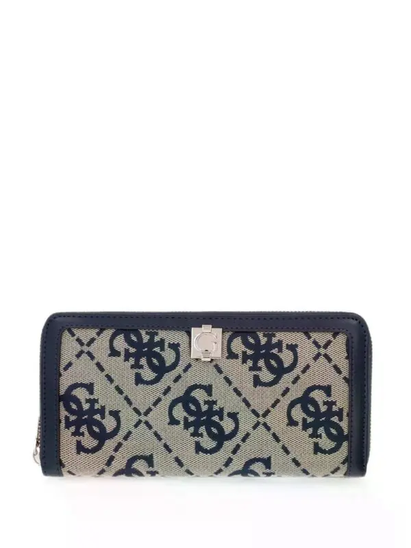 Guess Audrey Monogram-print Wallet - Neutrals