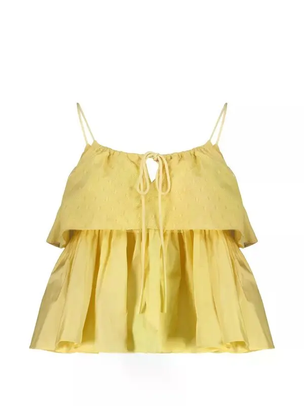 Red Valentino Tie-front Tiered Top - Yellow