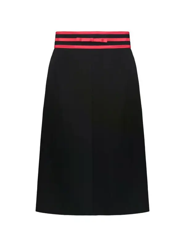 Red Valentino Bow-detail Striped-waistband Mini Skirt - Black