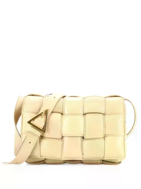 Bottega Veneta Cassette Padded Maxi Intrecciato Leather Crossbody Bag - Neutrals