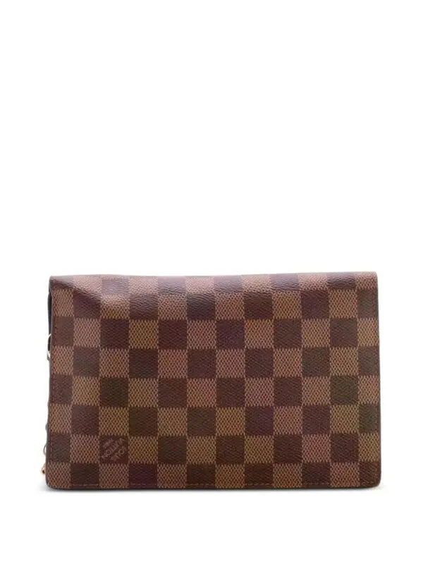 LOUIS VUITTON Vavin Chain Wallet Nm Damier With Leather Crossbody Bag - Black
