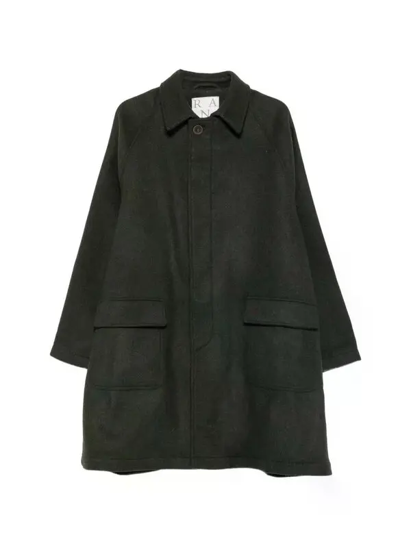 RANRA Raglan-sleeve Flap-pocket Coat - Brown