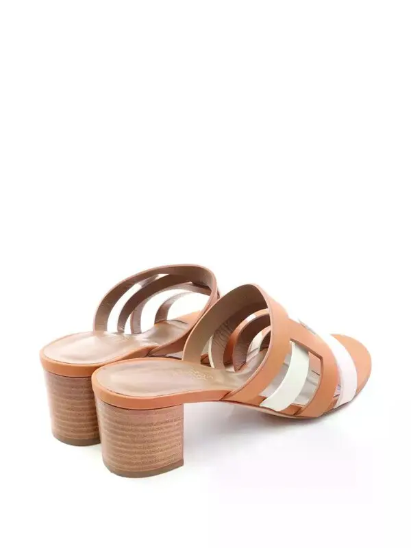 Hermès Leather Block Heel Sandals