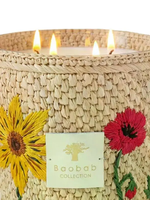 BAOBAB COLLECTION Vony Ahitra Floral-embroidered Candle