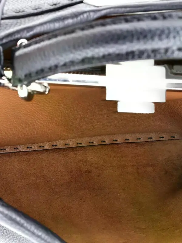 Fendi Selleria Peekaboo Rigid Leather Satchel - Black
