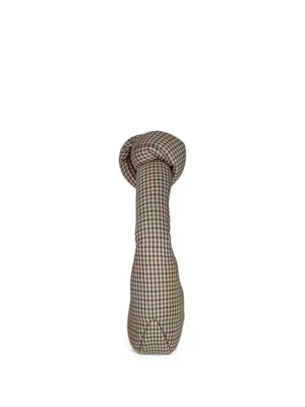 A.W.A.K.E. Mode Mia Knotted Gingham Shoulder Bag - Brown