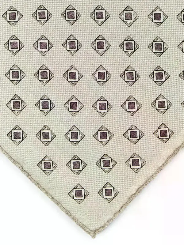 Brunello Cucinelli Geometric-print Silk Pocket Square