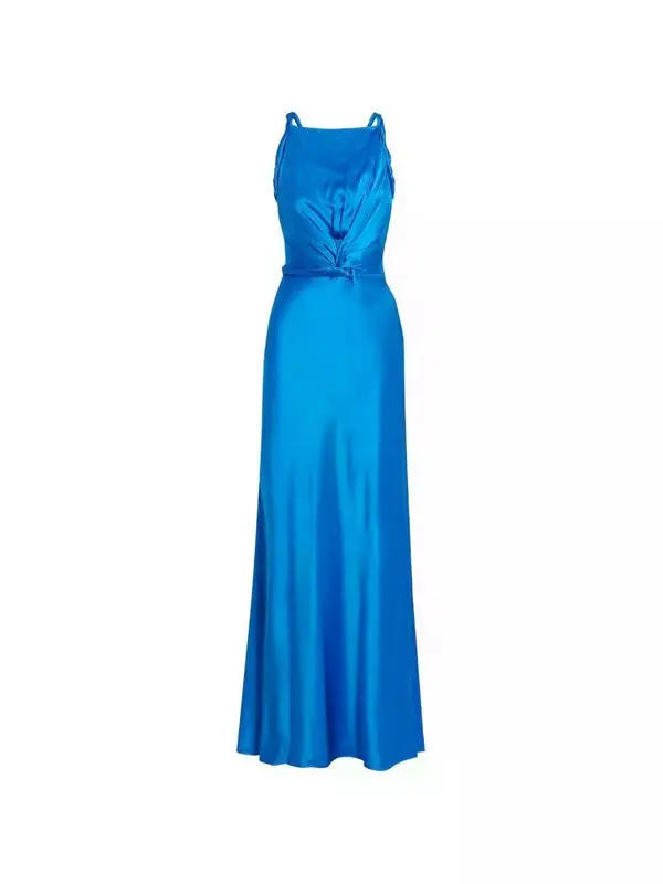 ROKSANDA Likai Twisted Satin Maxi Dress - Blue