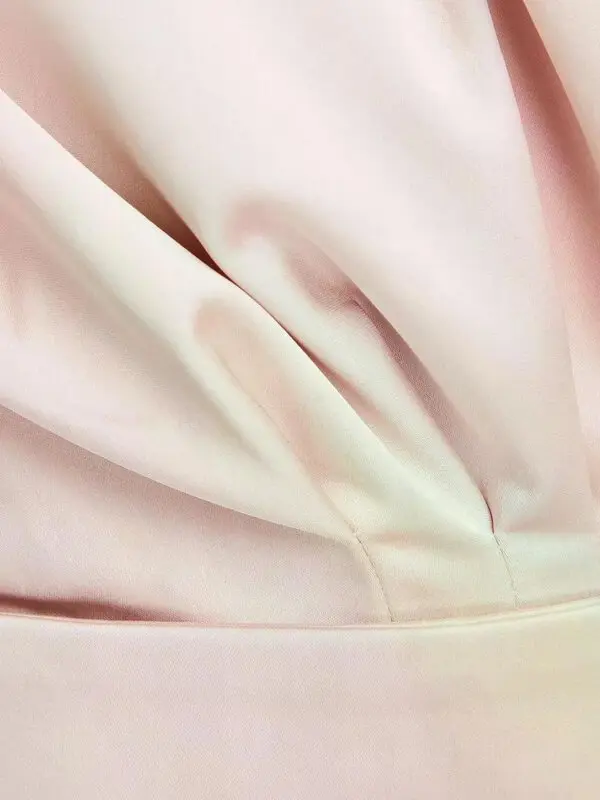 RHEA COSTA One-shoulder Draped Gown - Pink