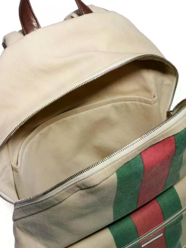 Gucci Positano Web-stripe Zip-front Backpack