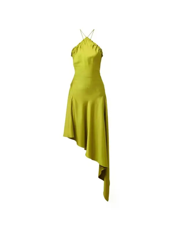Attico Halterneck Asymmetric Midi Dress