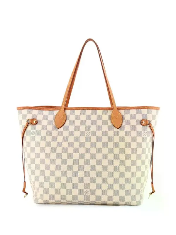 LOUIS VUITTON Neverfull Nm Damier Mm Tote Bag - White