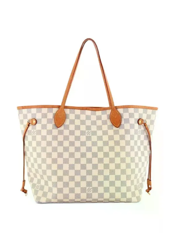 LOUIS VUITTON Damier Mm Tote Bag - White