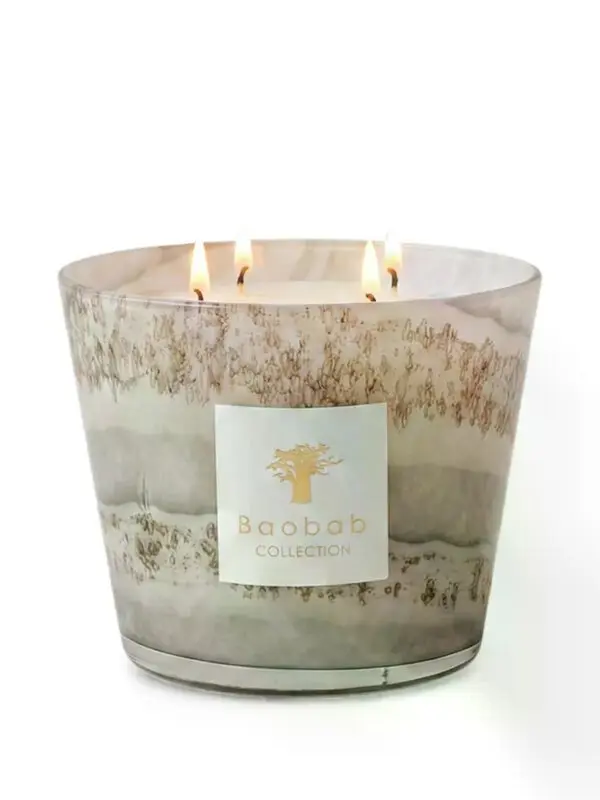 BAOBAB COLLECTION Atacama Marble-effect Four-wick Scented Candle - Grey