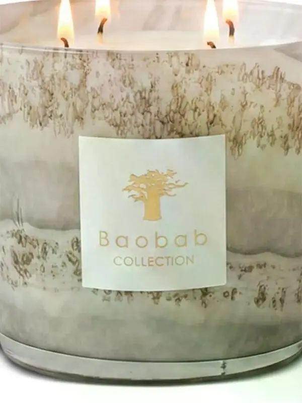 BAOBAB COLLECTION Atacama Marble-effect Four-wick Scented Candle - Grey