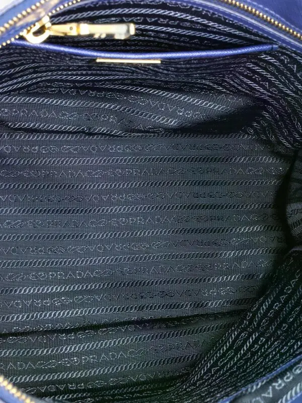 Prada Saffiano Leather Large Tote Bag - Blue