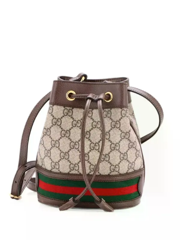Gucci Ophidia Gg Coated Canvas Mini Bucket Bag - Brown