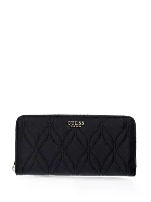 Guess Quilted Logo-detail Wallet - Black