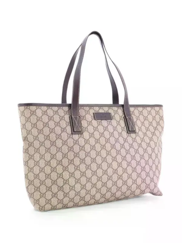 Gucci Gg Coated Canvas With Leather Medium Tote Bag