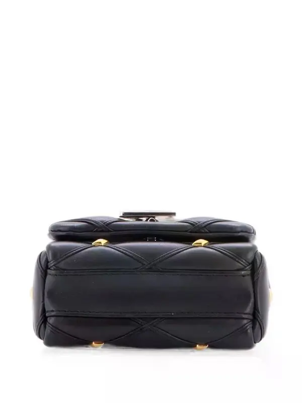 LOUIS VUITTON Go-14 Handbag Studded Malletage Leather Shoulder Bag - Black