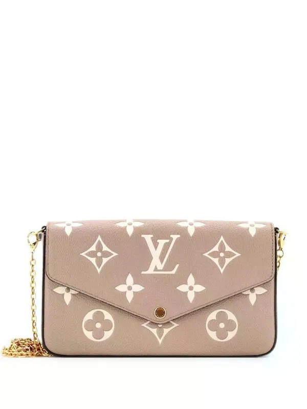 LOUIS VUITTON Felicie Pochette Bicolor Monogram Empreinte Giant Crossbody Bag - Neutrals
