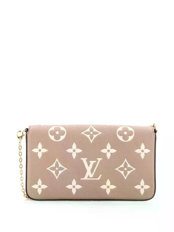 LOUIS VUITTON Felicie Pochette Bicolor Monogram Empreinte Giant Crossbody Bag - Neutrals