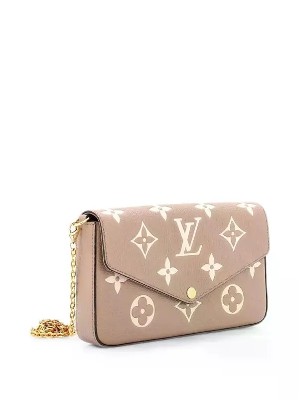 LOUIS VUITTON Felicie Pochette Bicolor Monogram Empreinte Giant Crossbody Bag - Neutrals