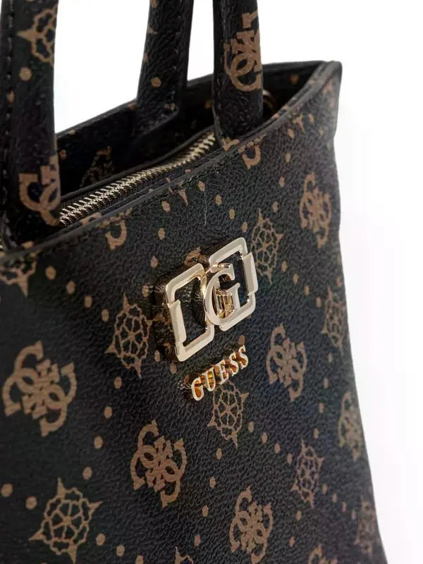 Guess Emelie Monogram-print Logo-plaque Tote Bag
