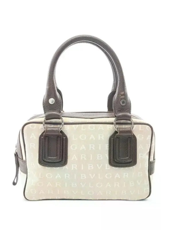 BVLGARI Logomania Canvas Top Handle Bag