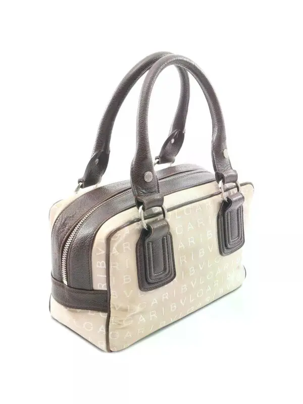 BVLGARI Logomania Canvas Top Handle Bag - Neutrals