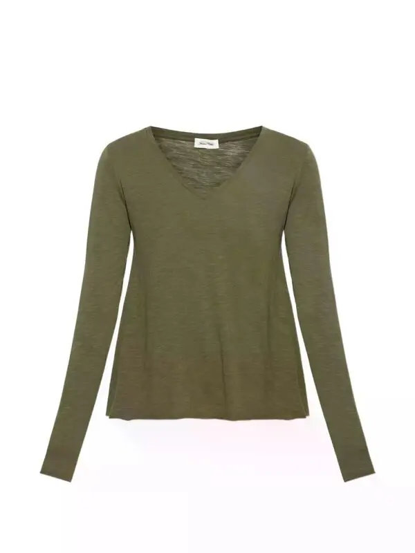 American Vintage Jacksonville V-neck Long-sleeve T-shirt - Green