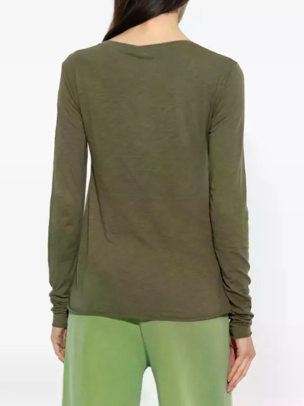 American Vintage Jacksonville V-neck Long Sleeve T-shirt - Green