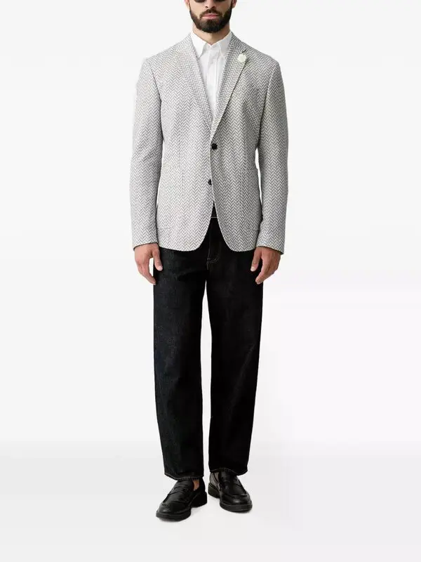 JOOP! Herringbone-pattern Notch-lapels Blazer