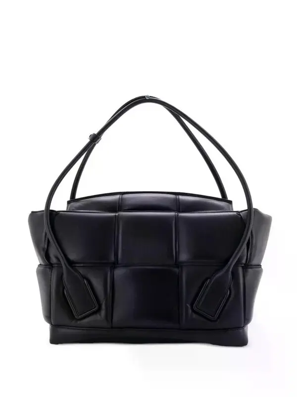 Bottega Veneta Arco Bag Maxi Intrecciato Leather Tote Bag - Black