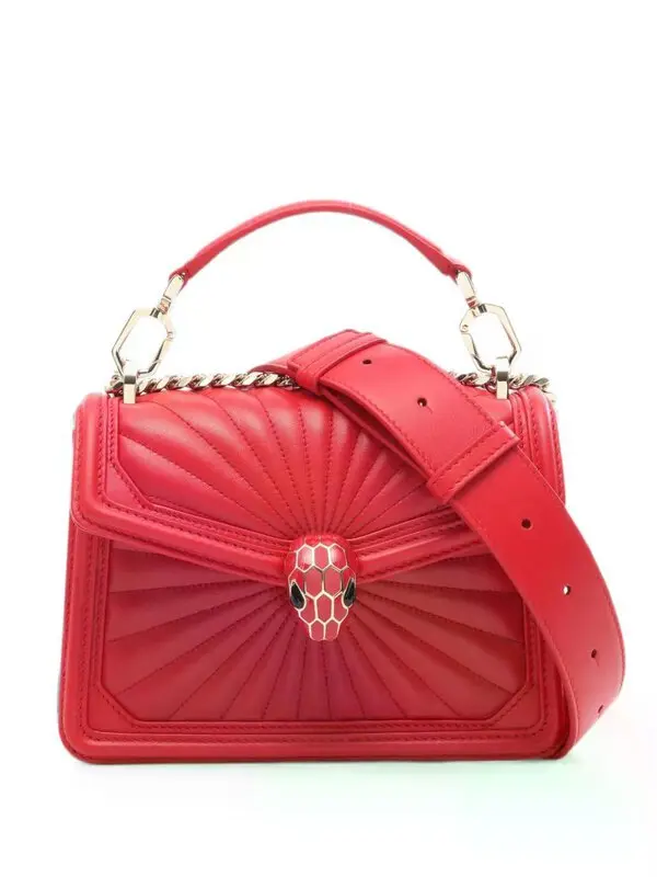 BVLGARI 2010s Serpenti Diamond Blast Tote Bag - Red
