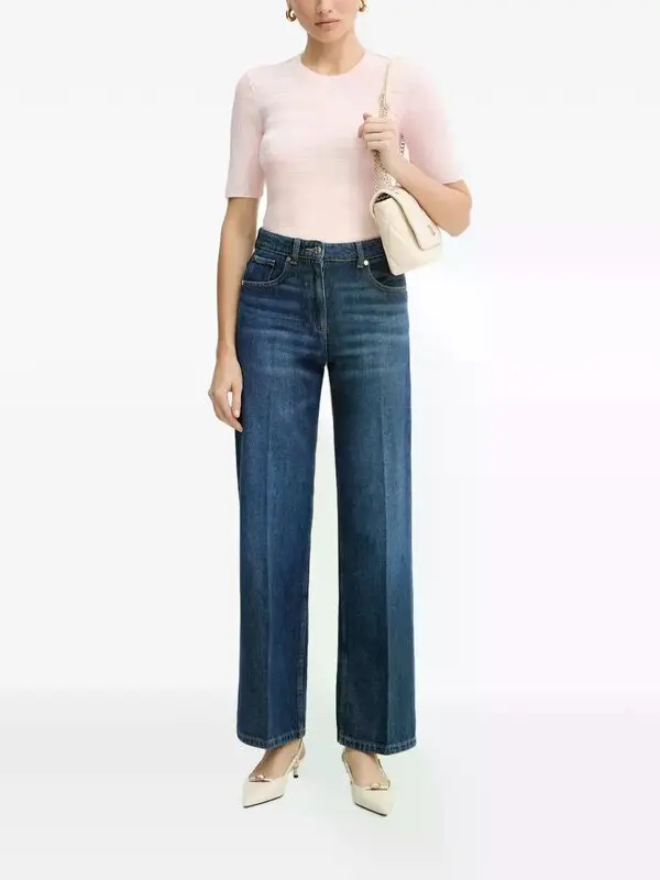 SILVIAN HEACH Stever Pressed-crease Faded-effect Jeans - Blue