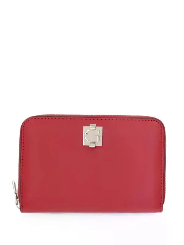 Guess Logo-plaque Zip-around Wallet - Red