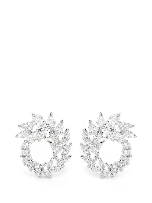 SWAROVSKI Tone Marquise-cut Crystal Embellished Hoop Earrings - Silver