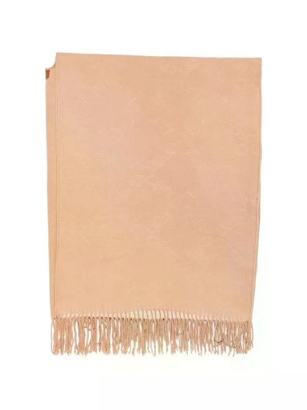Liu Jo Logo-jacquard Fringed Scarf - Neutrals