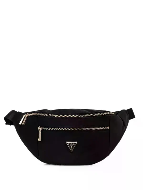 Guess Logo-plaque Zip-fastening Belt Bag - Black