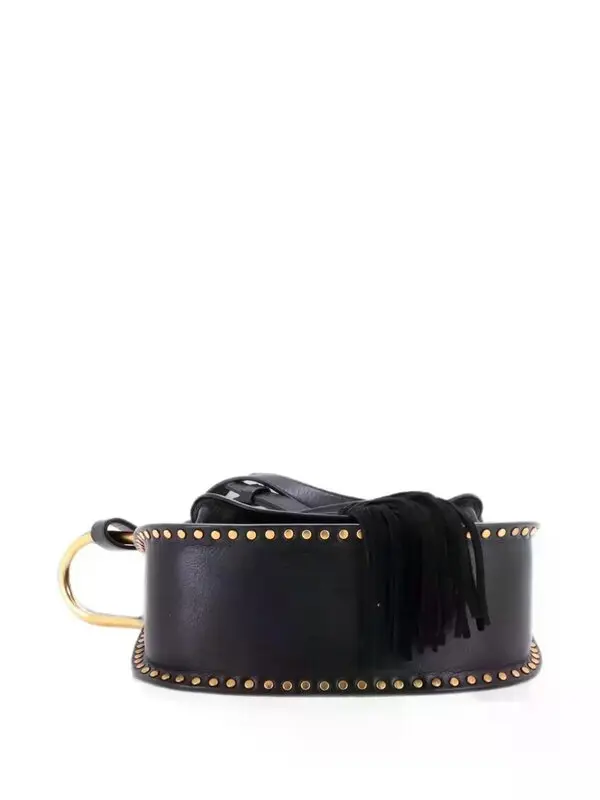 Chloé Hudson Handbag Whipstitch Leather Small Crossbody Bag - Black