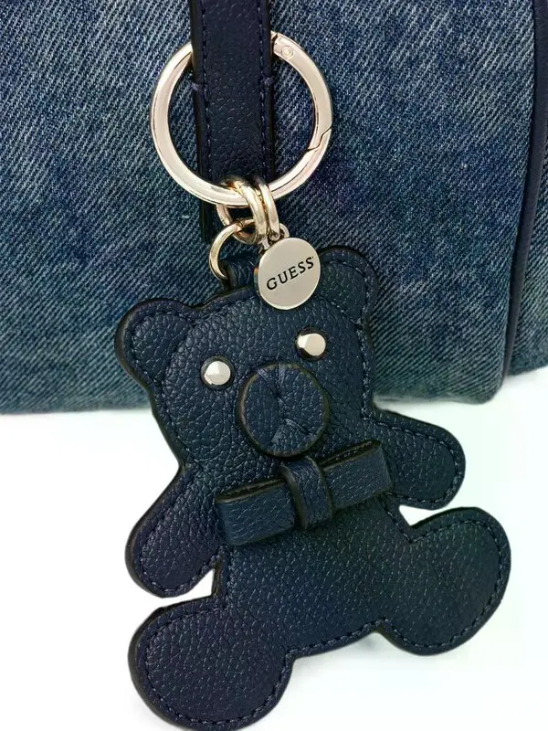 Guess Logo Plaque Bear Charm Tote Bag