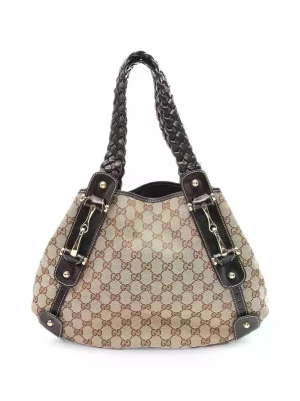Gucci 2010s Gg Canvas Leather-trim Tote Bag - Neutrals