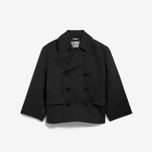Balenciaga Short Peacoat - Black