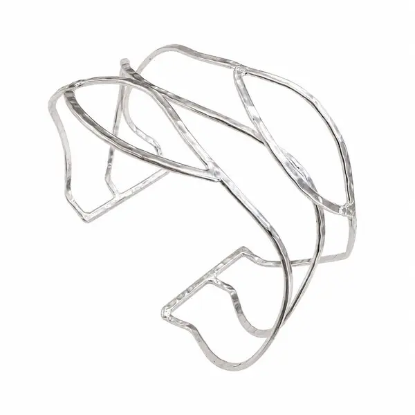 RARE MATTERS JEWELRY Hammered Wire Cuff Bracelet - Silver